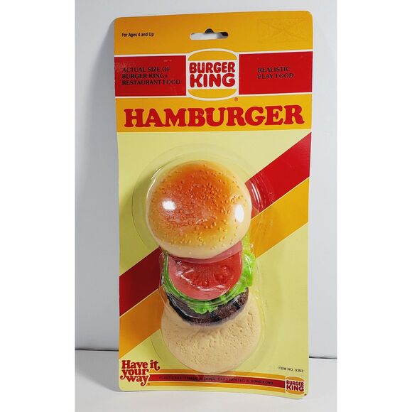 burger king | Toys | Vintage Burger King Hamburger Play Food Realistic ...